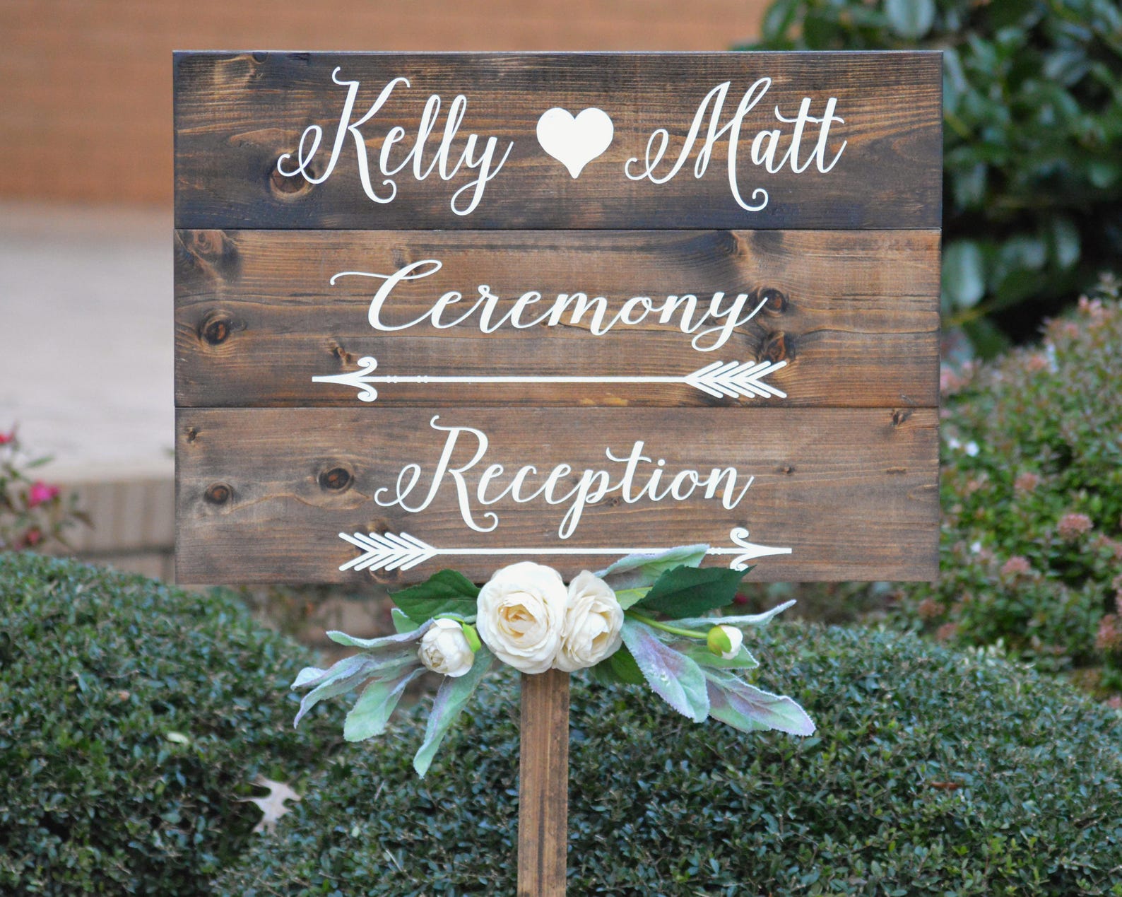 Wedding Directional Signs, Wood Wedding Signs With Stake, Rustic ...