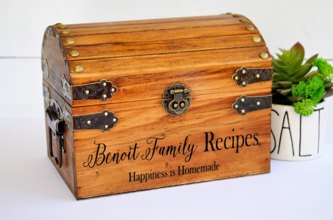 Family Recipe Box, Customized Recipe Box, Farmhouse Kitchen Decor ...