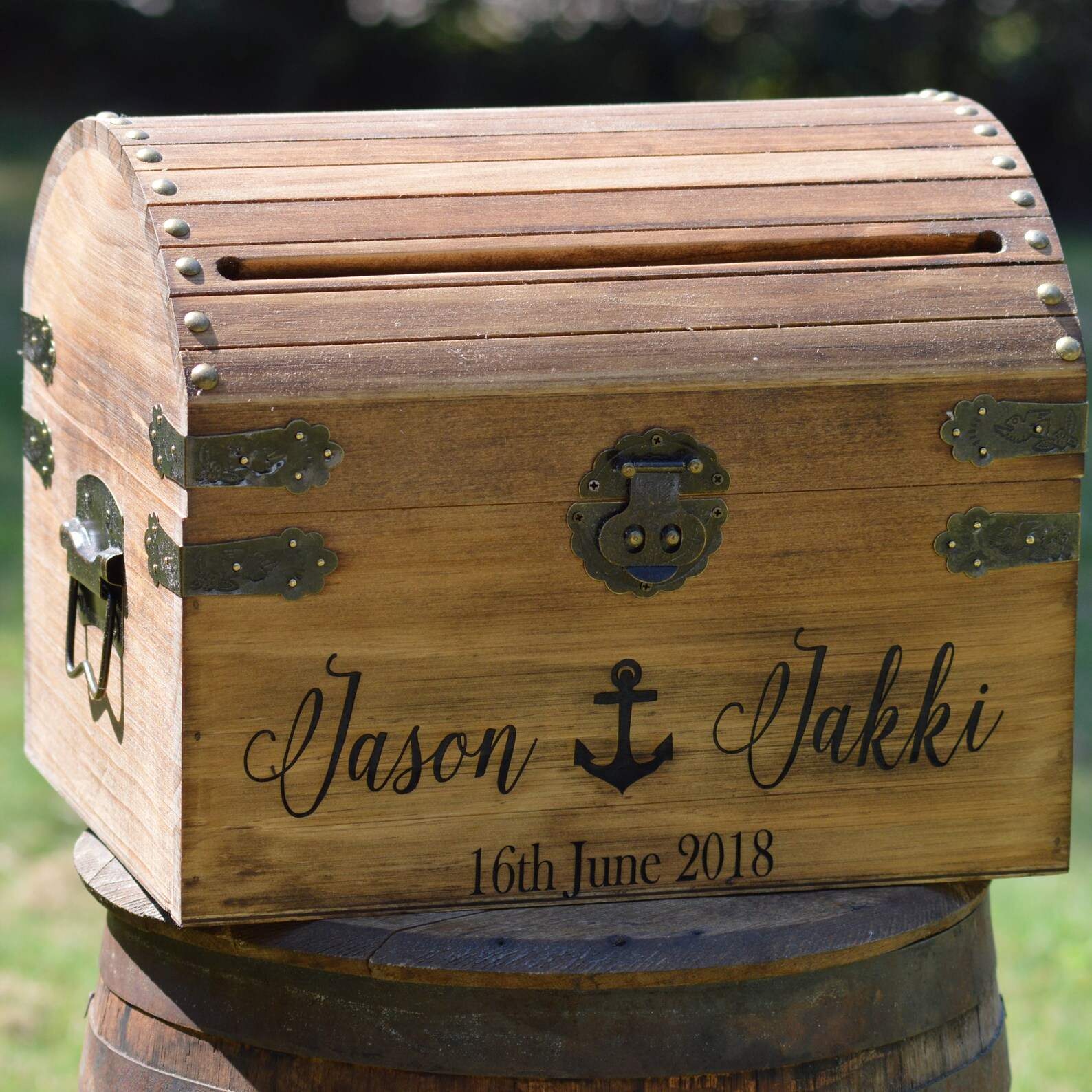 Beach Wedding Card Box With Slot, Nautical Theme Card Box, Destination ...