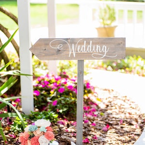 Rustic Wedding Directional Signs, Wood Wedding Signs With Arrow and ...