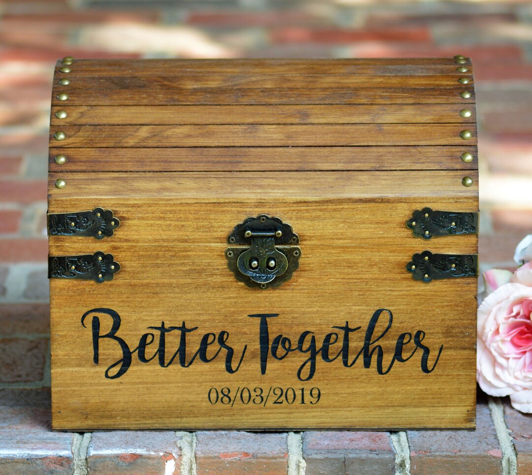 Better Together Wedding Card Box for Wedding With Lock Option Wood ...
