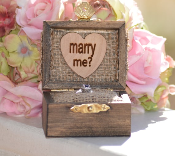 Rustic engagement ring box will you marry me ring box Wood | Etsy