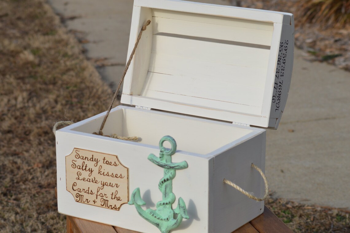 Beach Wedding Card Box, Nautical Card Box, Seashore Wedding Decor ...