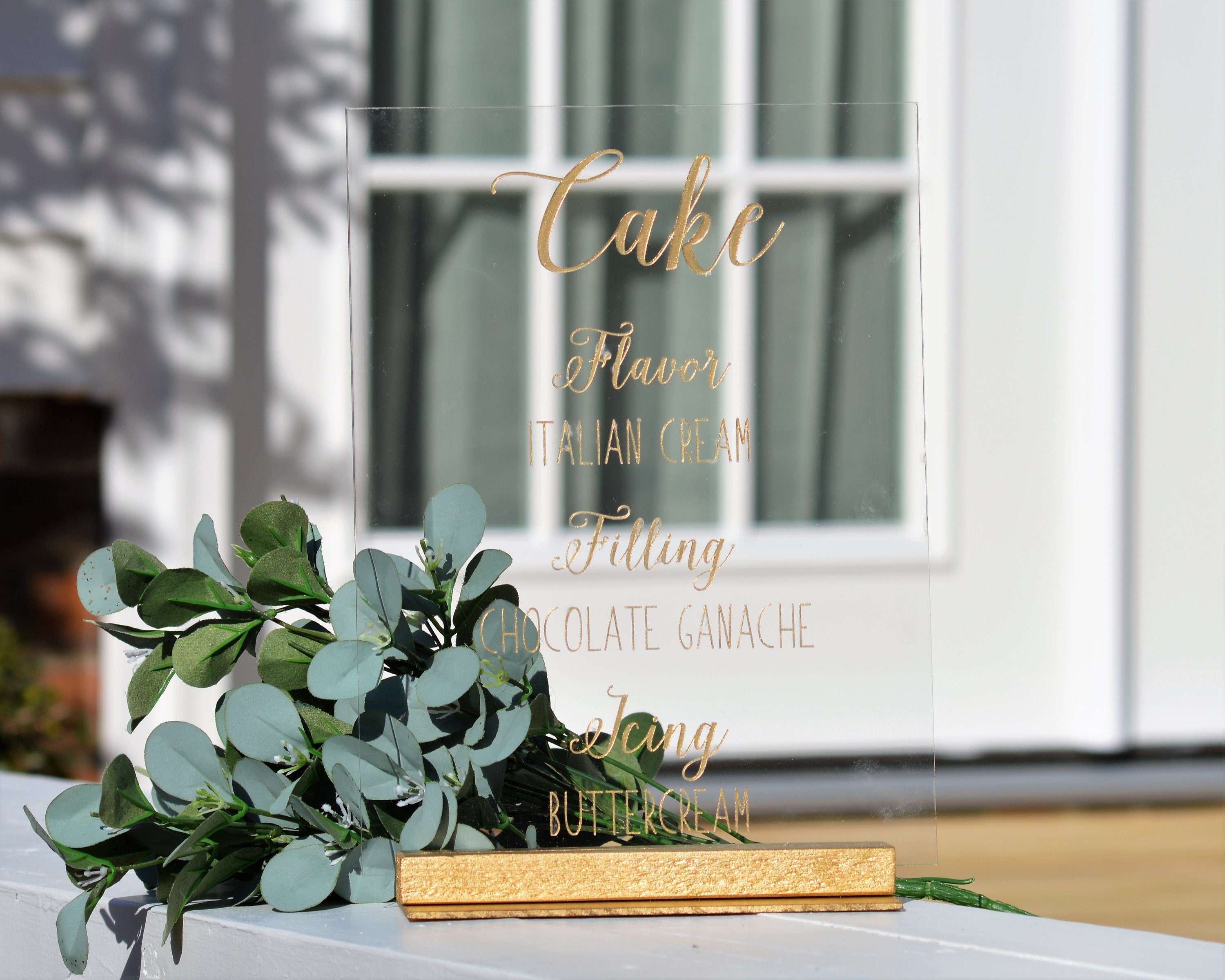 Acrylic Wedding Cake Sign Clear Wedding Menu Sign Wedding Cake | Etsy