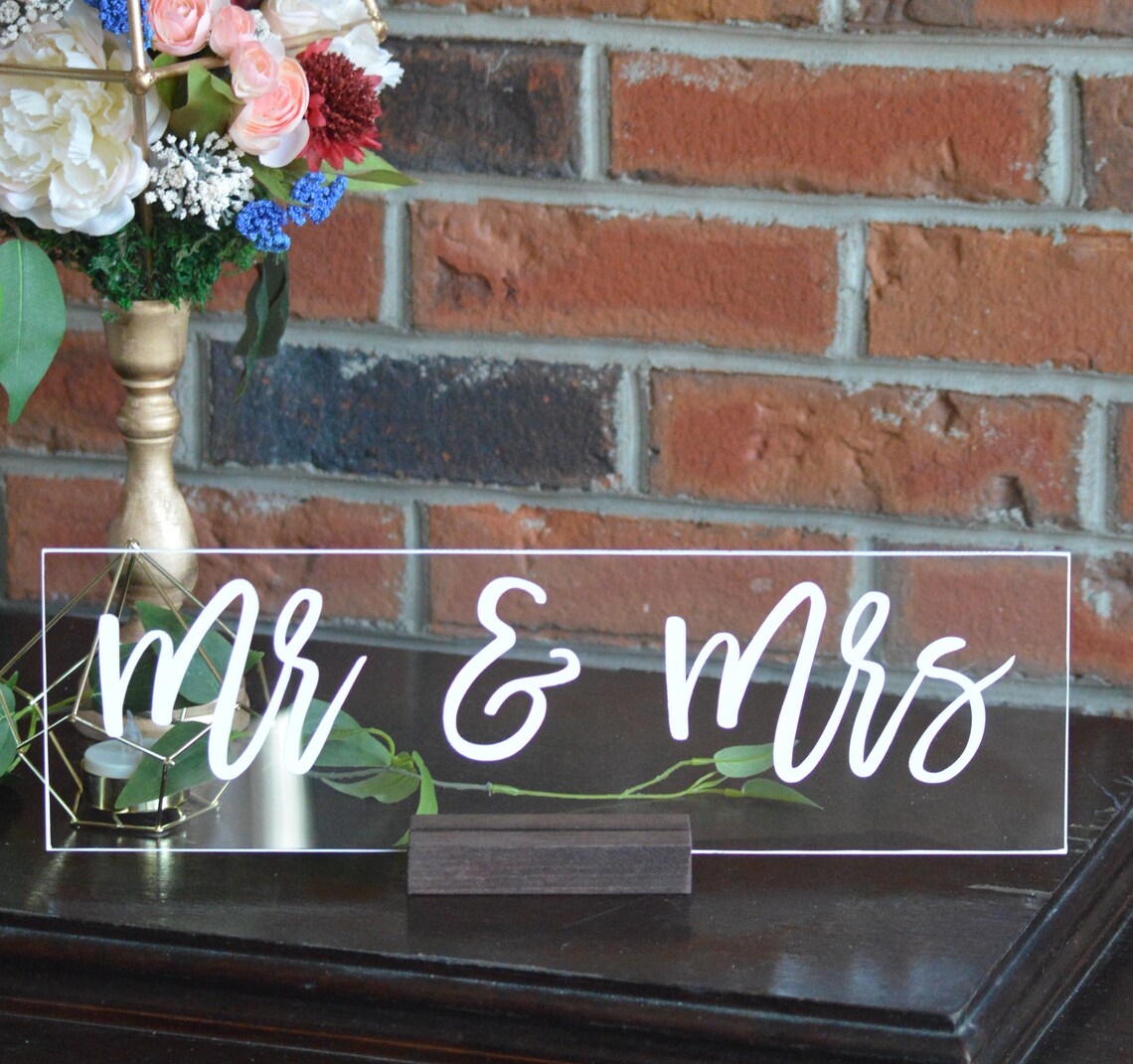 Acrylic Mr and Mrs Table Top Sign for Wedding Bride and Groom - Etsy