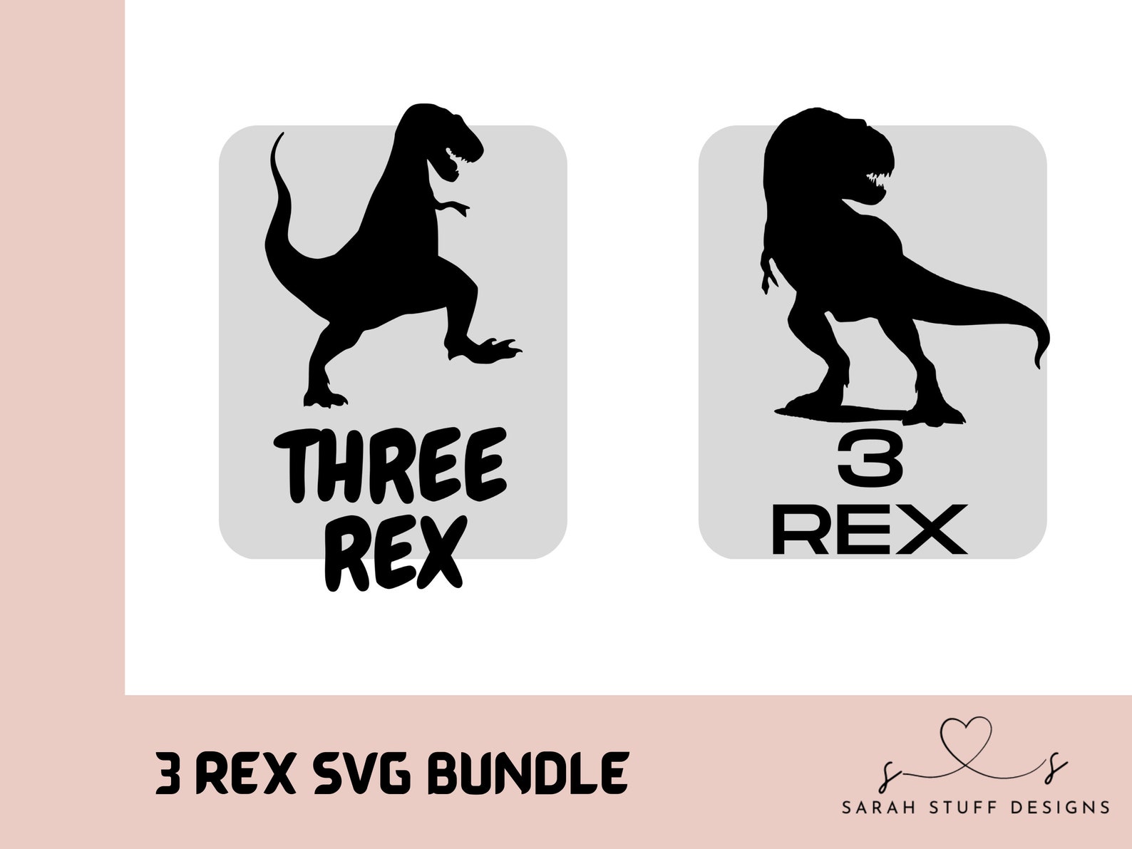 3 Rex SVG, Three Rex, 3rd Birthday Svg - Etsy