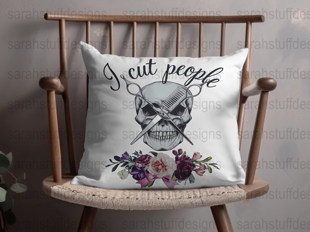 I Cut People Skull With Scissors and Flaming Skull Graphic, Digital ...