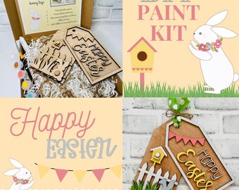 Ready to Paint 8X10 Pre Drawn Easter Bunny Canvas Painting Kit for Kids ...