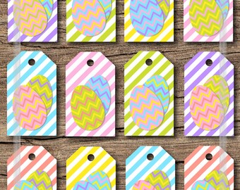 Printable Easter Gift Tags. Pastel Color Gingham and Easter | Etsy