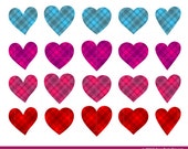 Items similar to Valentine Heart Clipart in Red, Hot Pink, Purple ...