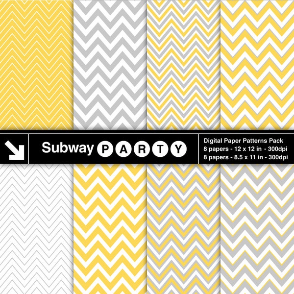 Chevron Gray Yellow - Etsy