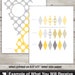 Printable Yellow Gray Party Banner & Mini Cake Bunting. Argyle, Chevron ...