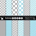 Baby Blue and Grey Chevron, Polka Dots, Stripes & Gingham Digital ...