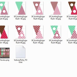 Sugar Rush Party Printable Banner & Mini Cake Bunting. Mint, Chocolate ...