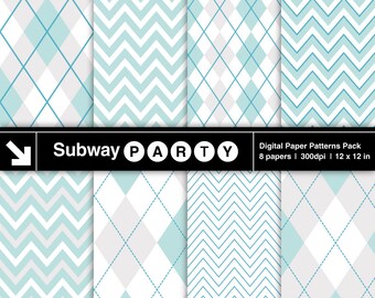 Aqua Gray Chevron - Etsy