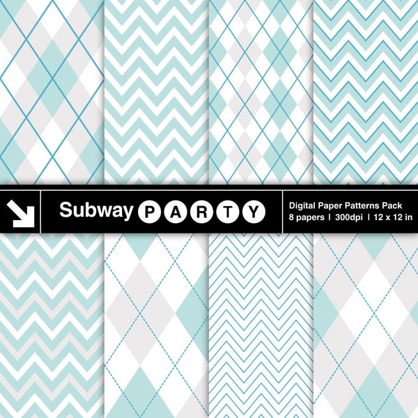 Aqua Chevron Sheet - Etsy