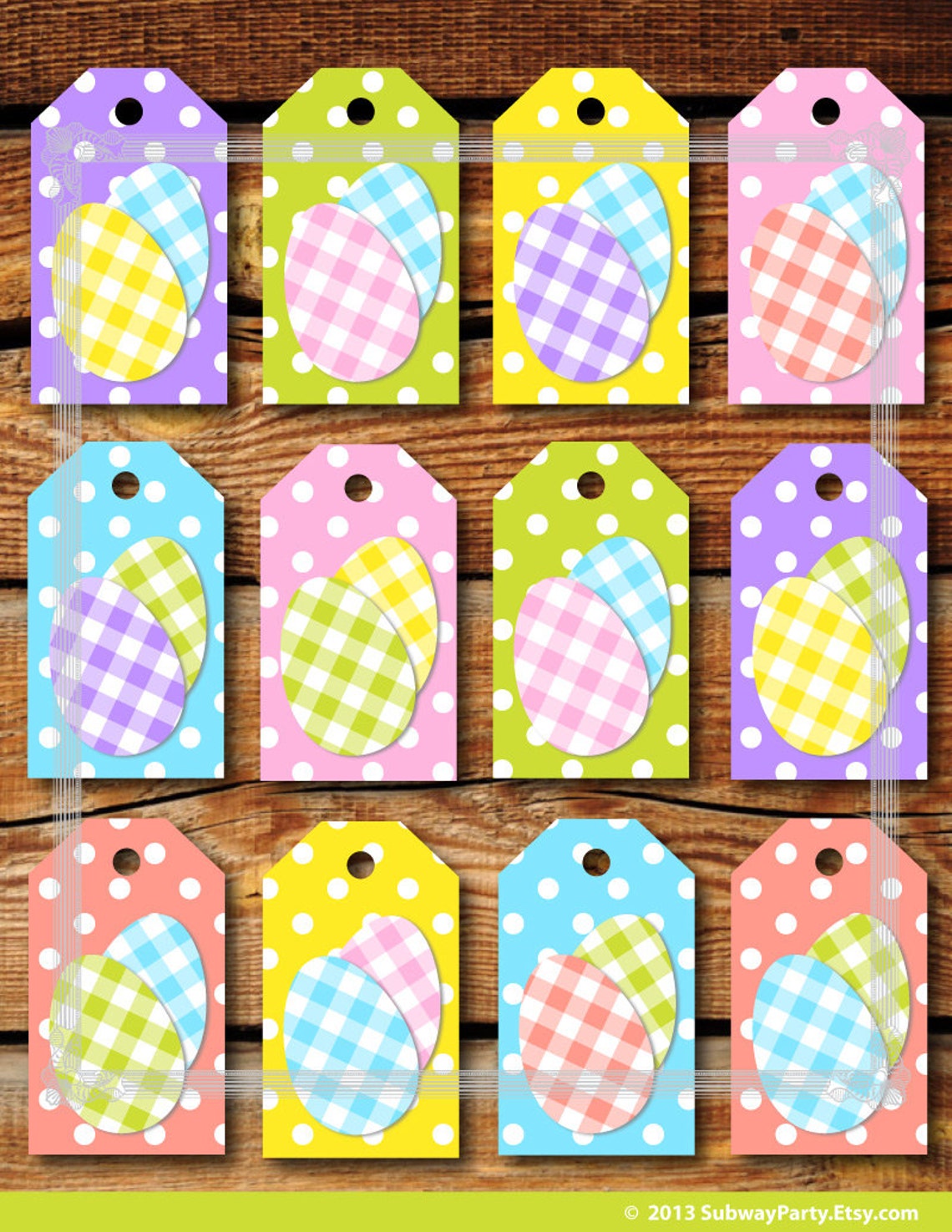 Printable Easter Gift Tags. Cute Polka Dots and Easter Eggs in Pastel ...