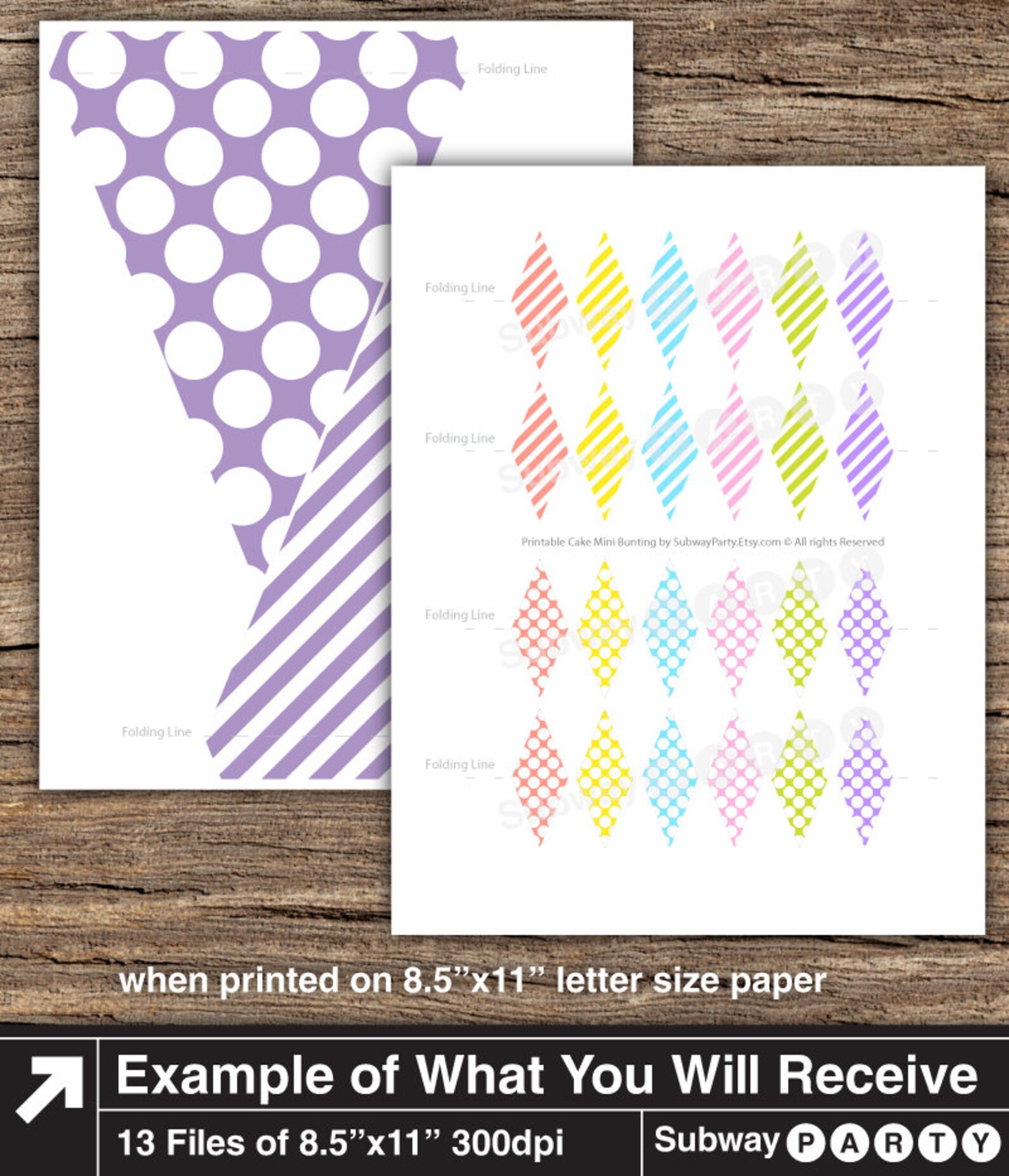 Printable Pastel Rainbow Party Banner and Mini Cake Bunting. Easter ...