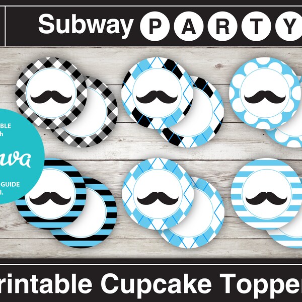 Mustache Cupcake Topper - Etsy