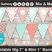 Mint and Coral Printable Party Banner & Mini Cake Bunting. Polka Dots ...