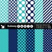 Navy Blue and Turquoise Digital Papers Pack in Polka Dot | Etsy