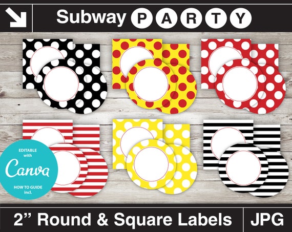 Printable Mickey / Pirate 2 Party Circles and Squares / | Etsy
