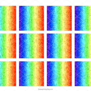 Rainbow Gradient Digital Papers. Low Poly Geometric 3D Patterns ...