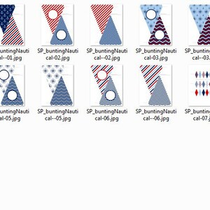 Nautical Party Printable Banner and Mini Cake Bunting. Red White Blue ...