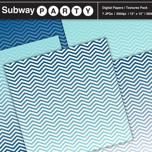 Ombre Chevron Navy Aqua Blue Digital Papers. Gradient Fade Chevron ...