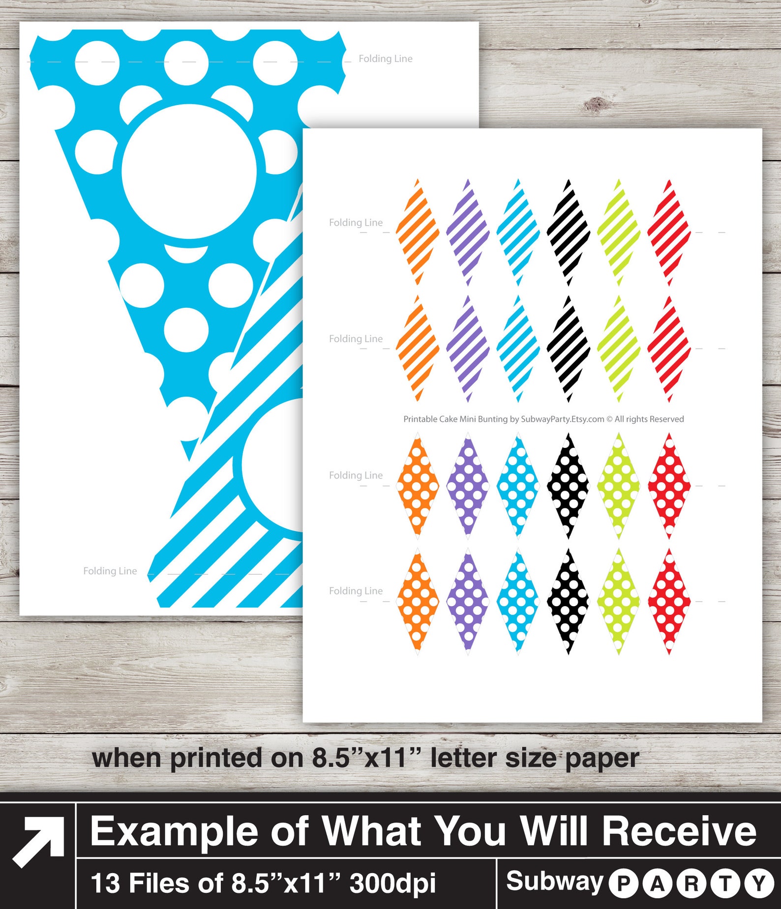 Printable Fun Party Banner and Mini Cake Bunting. Multi Color - Etsy