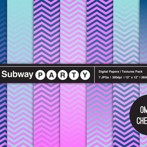 Ombre Chevron Purple Pink Navy Aqua Digital Papers. Gradient Fade ...
