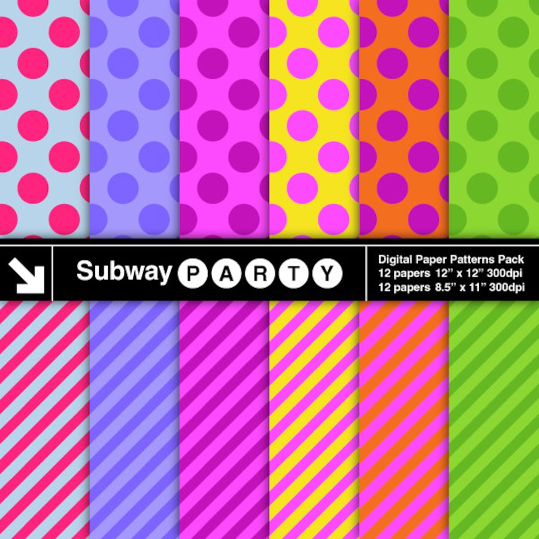 Dora Party Digital Papers in Colorful Rainbow Polka Dots and Candy ...