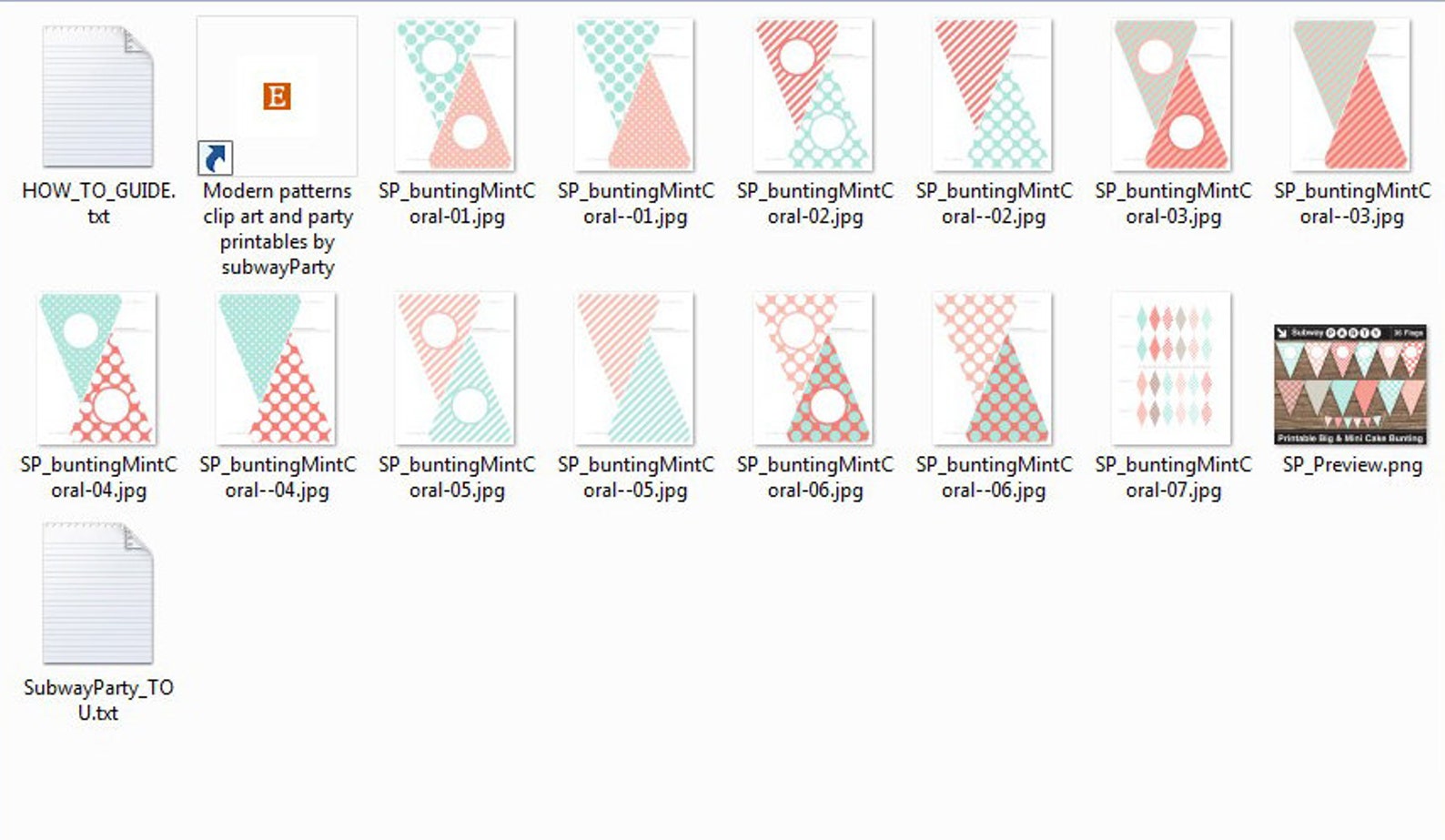Mint and Coral Printable Party Banner & Mini Cake Bunting. Polka Dots ...