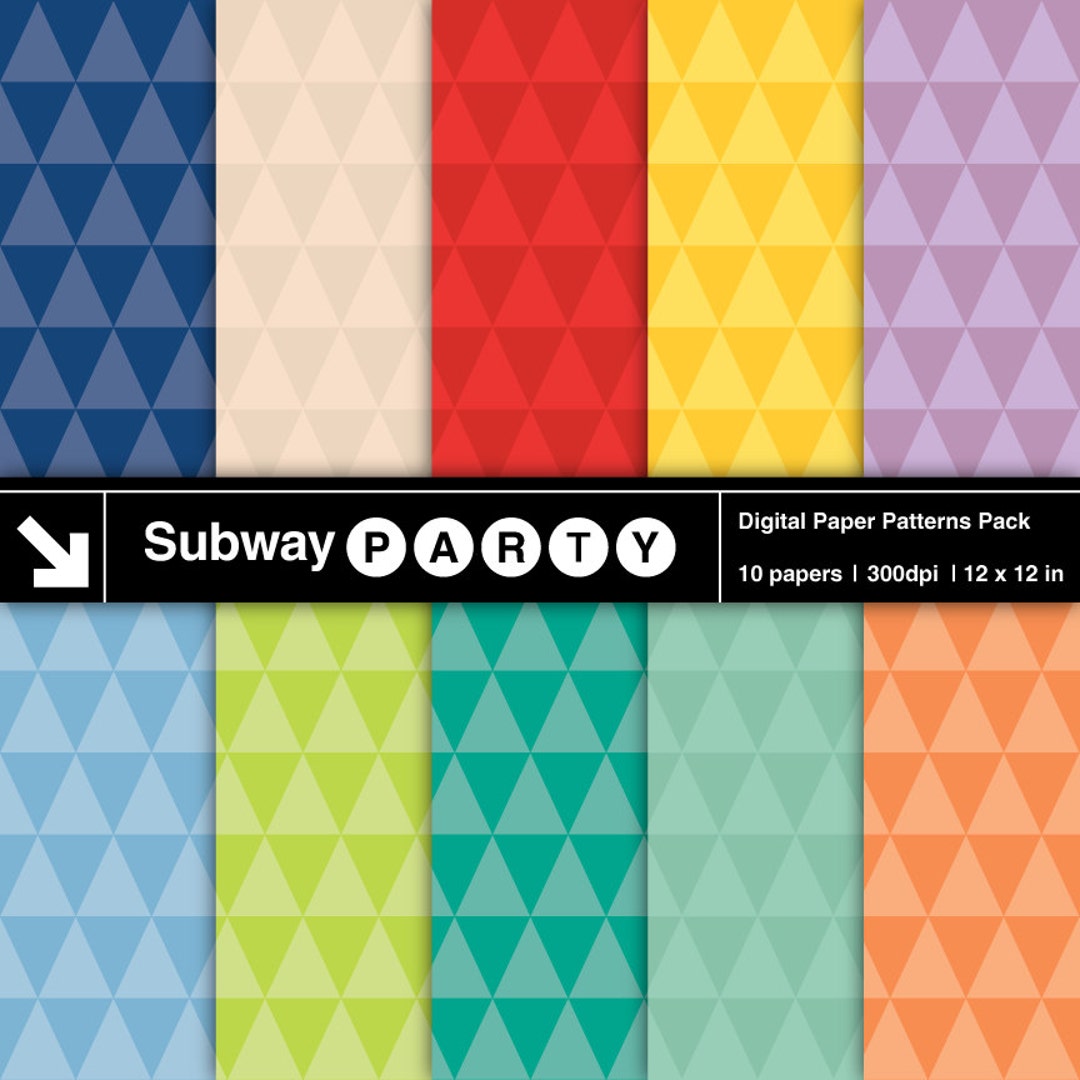 Colorful Low Poly Geometric Triangles Digital Papers. Minimalist ...