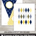 Printable Navy Yellow Nautical Party Banner and Mini Cake - Etsy