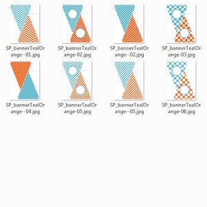 Printable Teal Blue Orange Party Banner & Mini Cake Bunting. Polka Dot ...