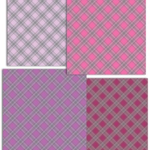 Plaid Pattern Digital Papers Pack in Rainbow Colors With Gray ...