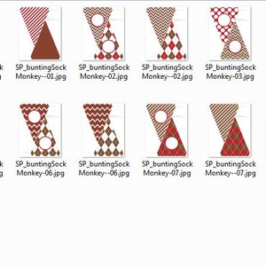 Printable Sock Monkey Birthday Party Banner & Mini Cake Bunting. Brown ...