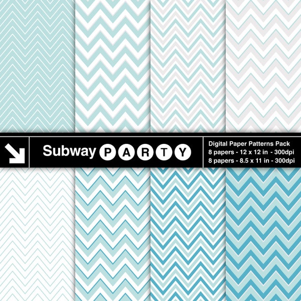Aqua Chevron Sheet - Etsy