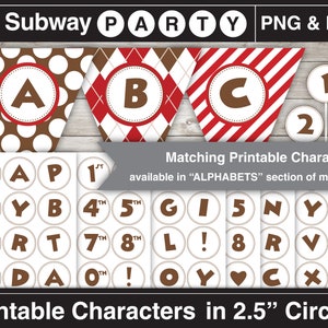 Printable Sock Monkey Birthday Party Banner & Mini Cake Bunting. Brown ...