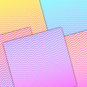 Unicorn Rainbow Ombre Chevron Digital Papers. Gradient Fade Chevron ...
