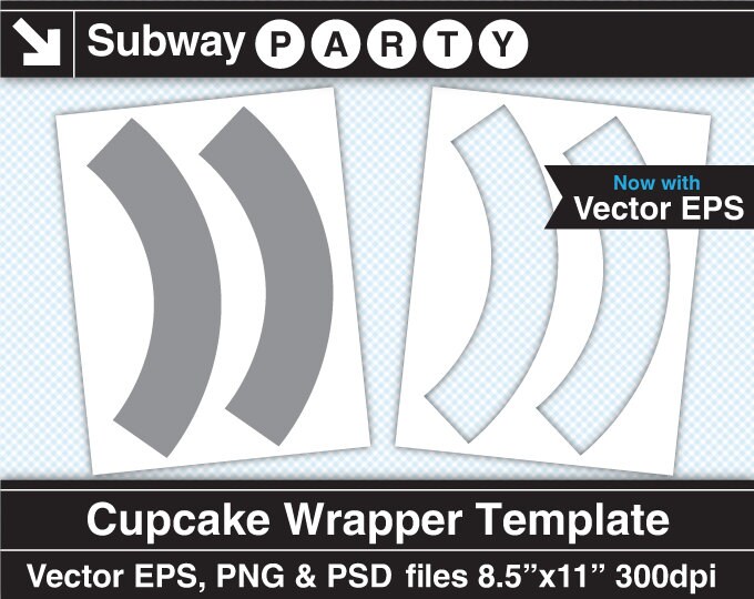 Cupcake Wrapper Template Vector Eps Photoshop Layered Psd
