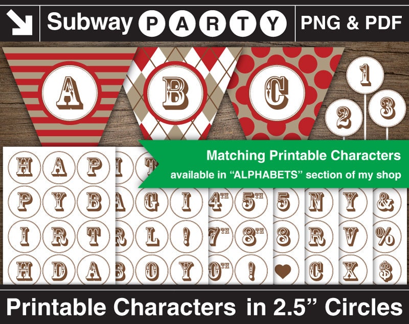 Printable Sock Monkey Birthday Party Banner & Mini Cake | Etsy