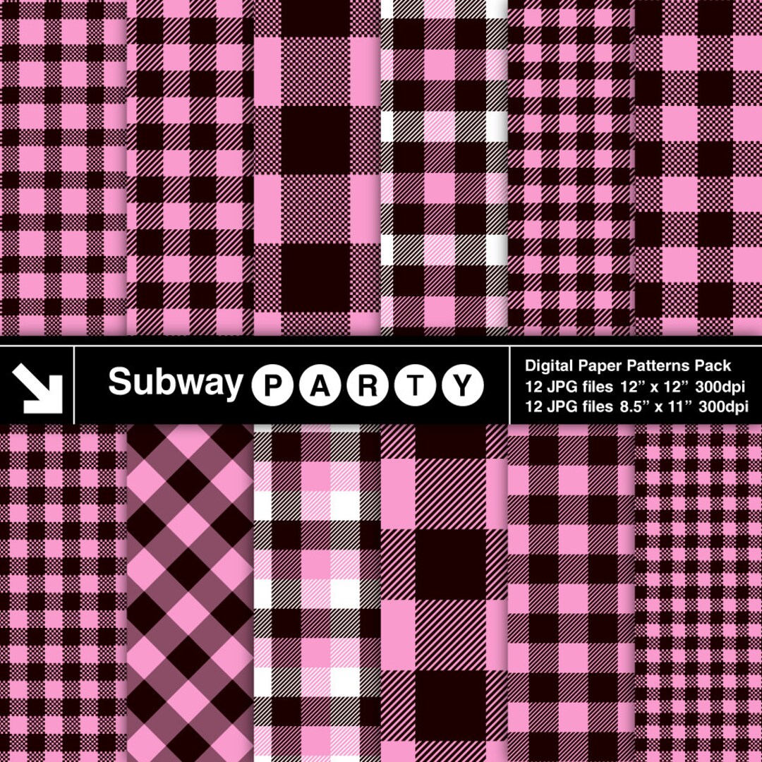 Lumberjill Flannel, Buffalo Check Plaid Pink, Black and White Gingham ...