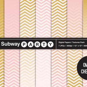 Ombre Chevron Rose Gold Digital Papers. Gradient Fade Chevron ...