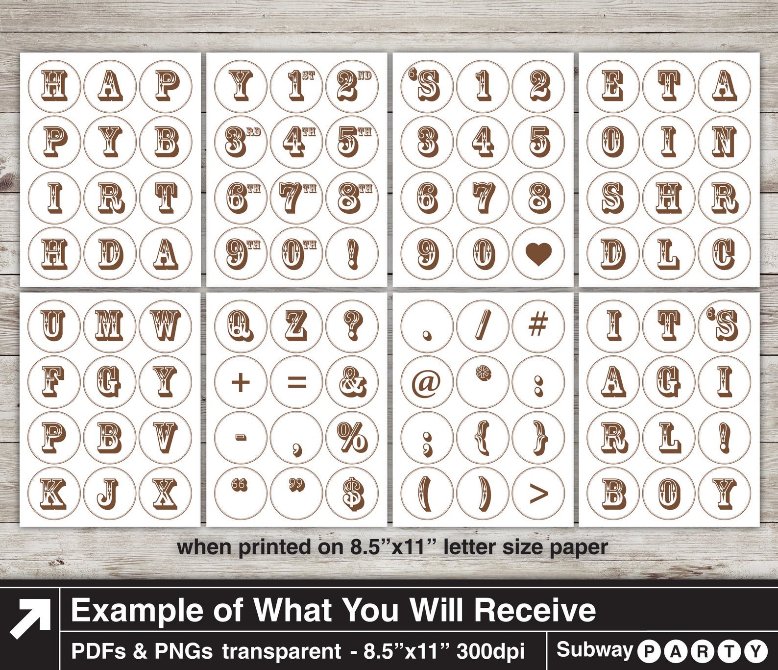 Printable Brown Alphabet Letters & Numbers in 2.5 - Etsy