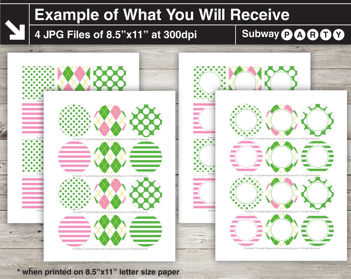 Printable Girl Golf Theme 2" Party Circles and Squares / Cupcake ...