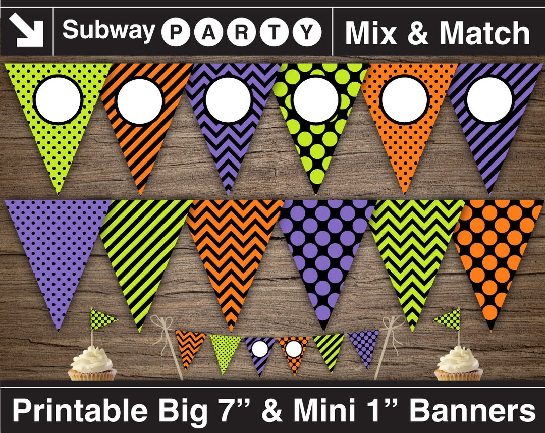 Banderín imprimible para fiesta de Halloween y banderín para tartas en ...