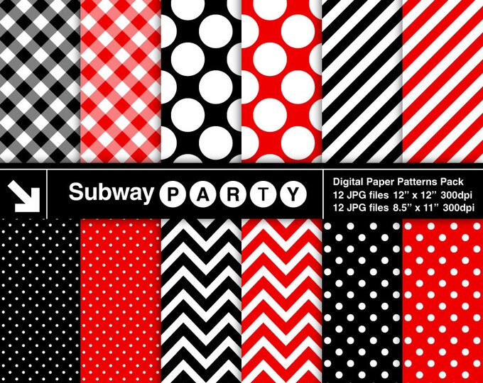 Red Black and White Chevron Polka Dots Stripes & Gingham - Etsy