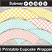 Yellow Mint Coral Cupcake Wrappers / Cupcake Liners. Chevron, Polka ...